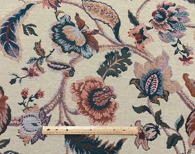 BTY Jacobean Floral Brocade Tapestry Fabric Decor Upholstery - Etsy