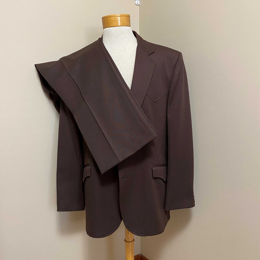 Mens Vintage Circle S Western Suit Brown Polyester 48L 44x30.5 - Etsy