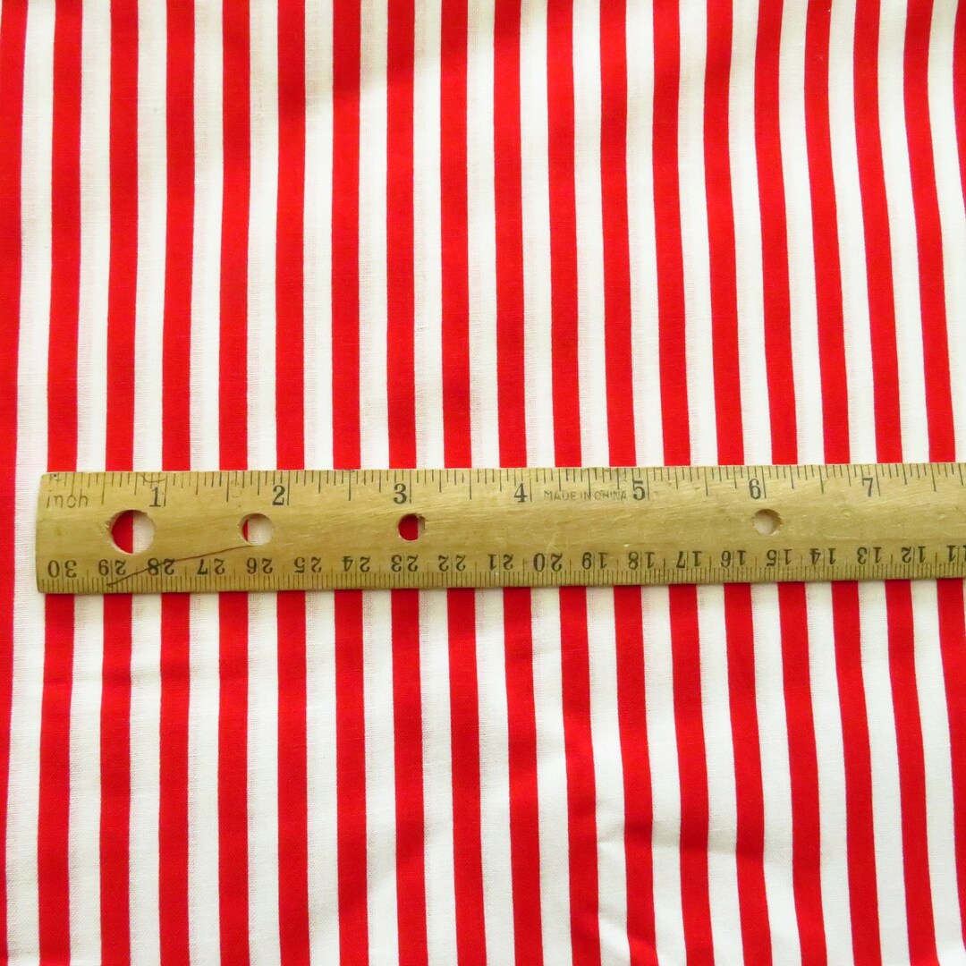 Red White Striped Cotton Fabric Festival Stripe Springs BTY - Etsy