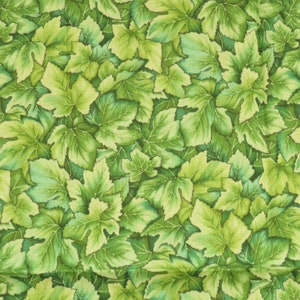 Vintage Green Leaf Print Fabric Quilting Cotton 19x44 - Etsy