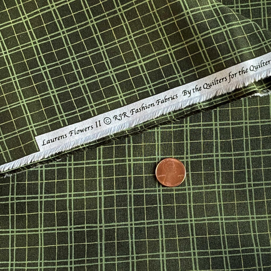 BTY Olive Green Check Fabric Quilting Cotton - Etsy