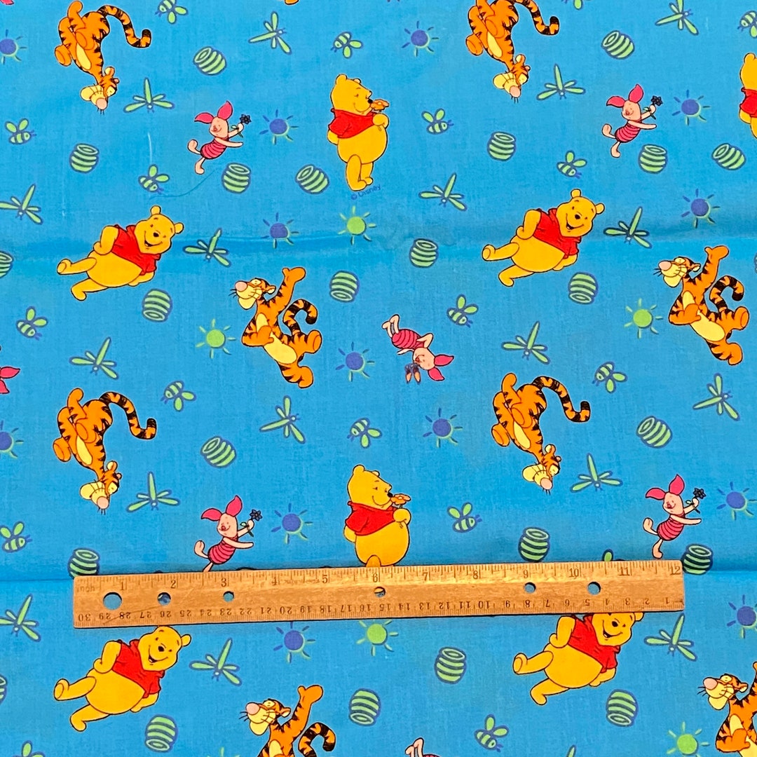 Vintage Pooh Bear Tigger Toss Fabric Springs Blue Cotton 1.5 YD - Etsy