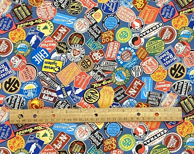 BTY Railroad Signs Fabric Quilting Cotton - Etsy