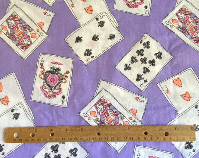 Vintage Novelty Playing Card Toss Fabric Purple Cotton Print 34x46 - Etsy