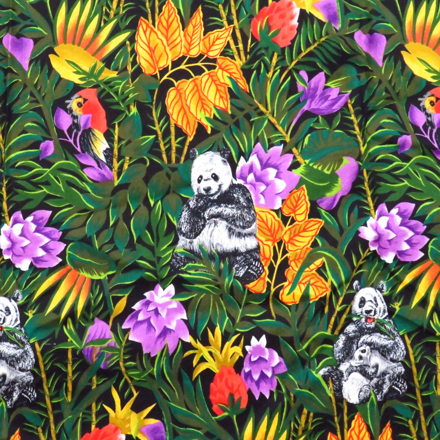 Visual Arts Craft Supplies & Tools 2.7 Yards Vintage Tropical Panda ...