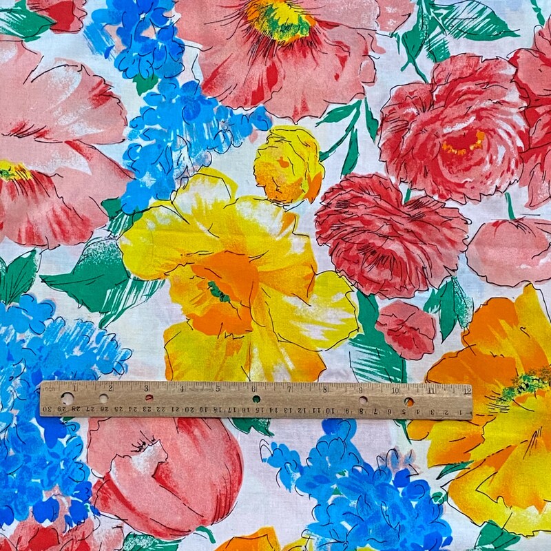 Large Floral Fabric - Etsy