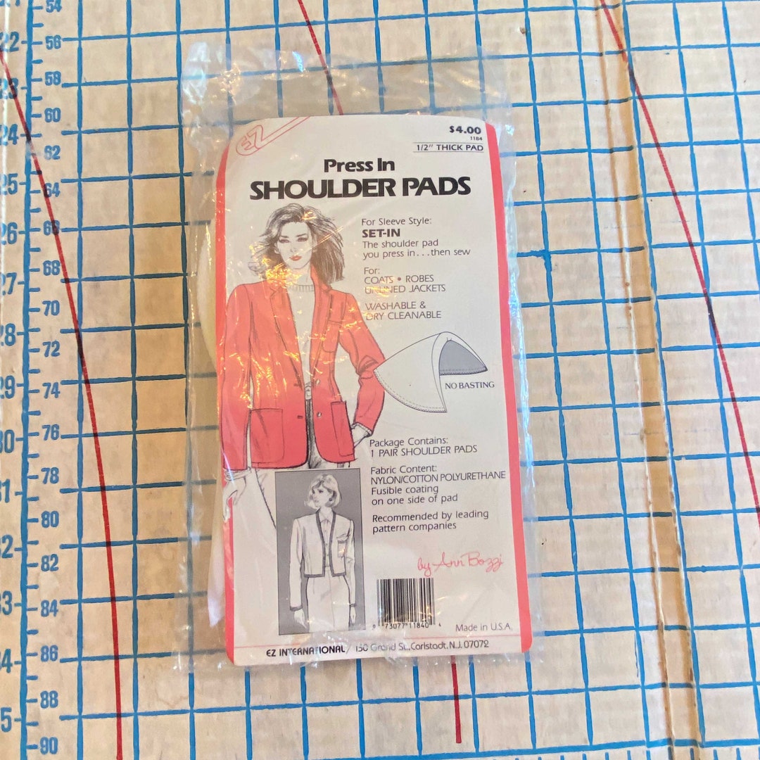 Womens 1980s Press in Shoulder Pads for Coats Robes 1/2" Thick White ...