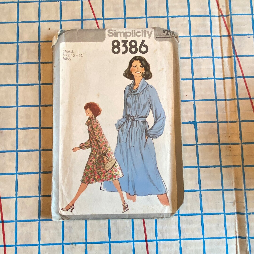 Womens Uncut 1970s Cowl Neck Dress Pattern Size 10 12 Simplicity 8386 - Etsy