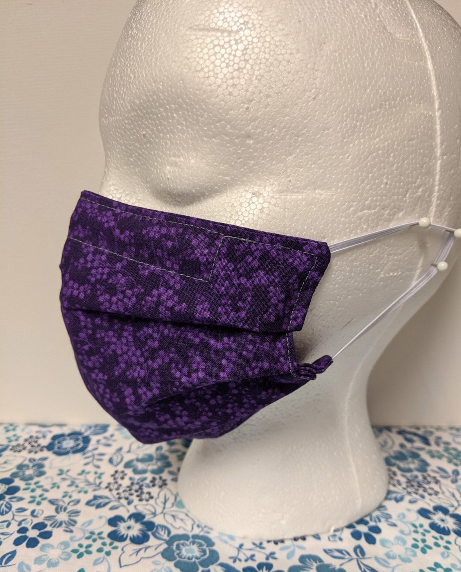 Expandable/pleated Cotton Face Mask, Double Layer, Elastic Ear Loops ...