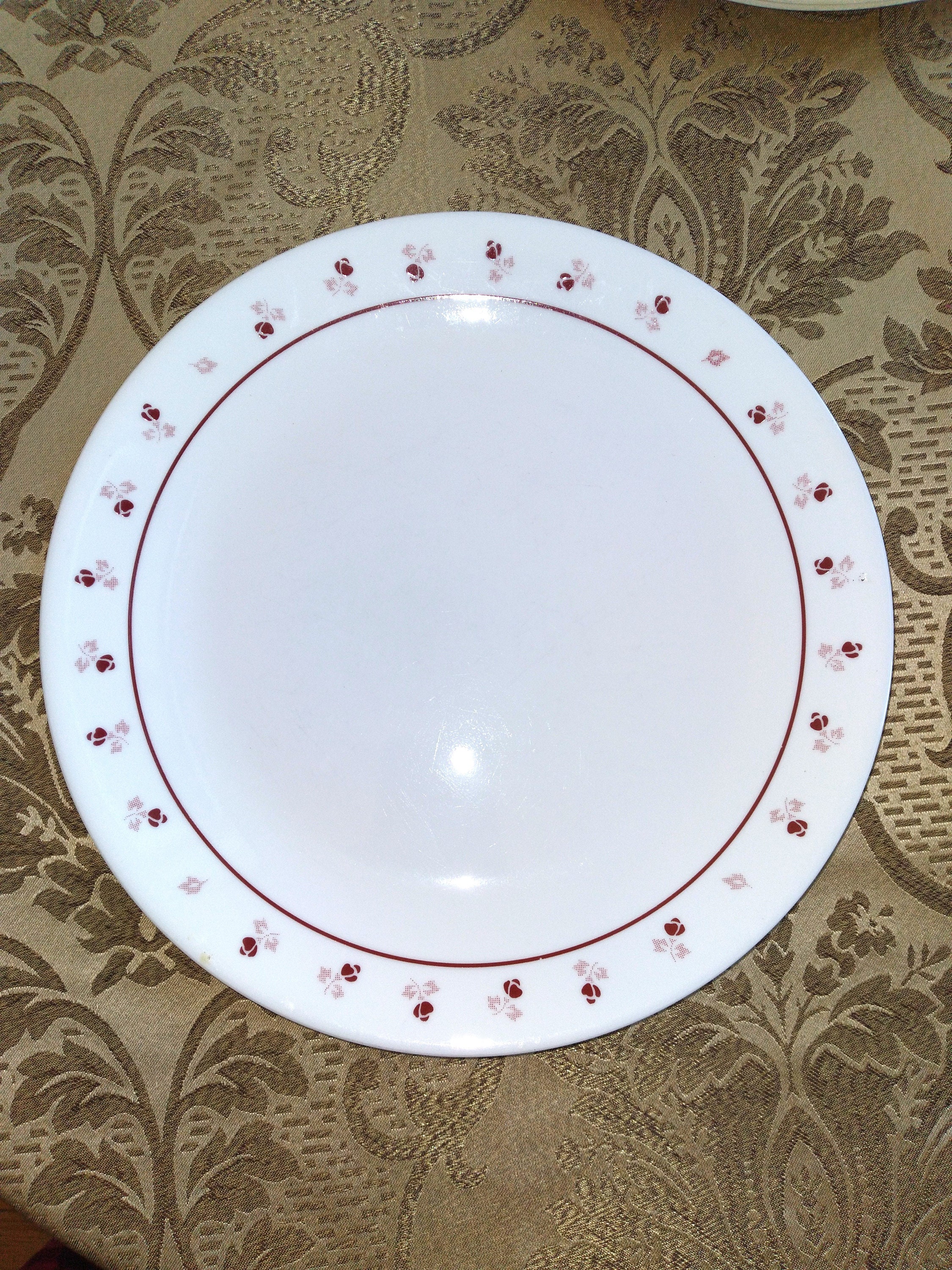 Corelle BURGUNDY ROSE Plates Replacement Dishes Dinner,luncheon,dessert ...