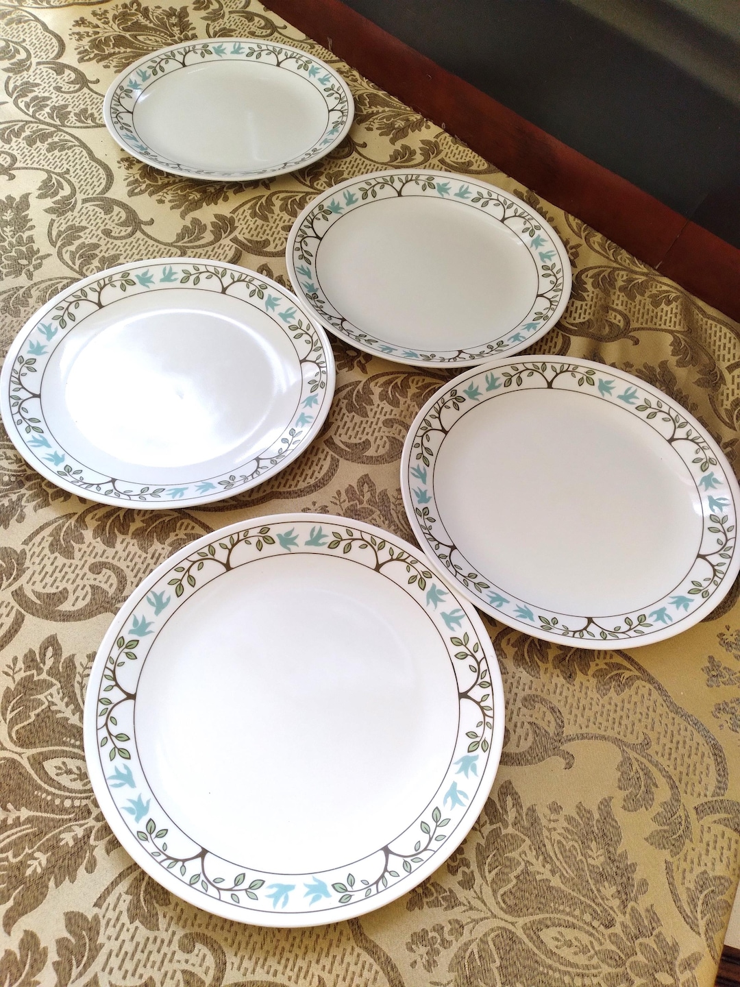 Set of 5 Corelle Corning Vitrelle TREE BIRD 10.5 Dinner Plates - Etsy