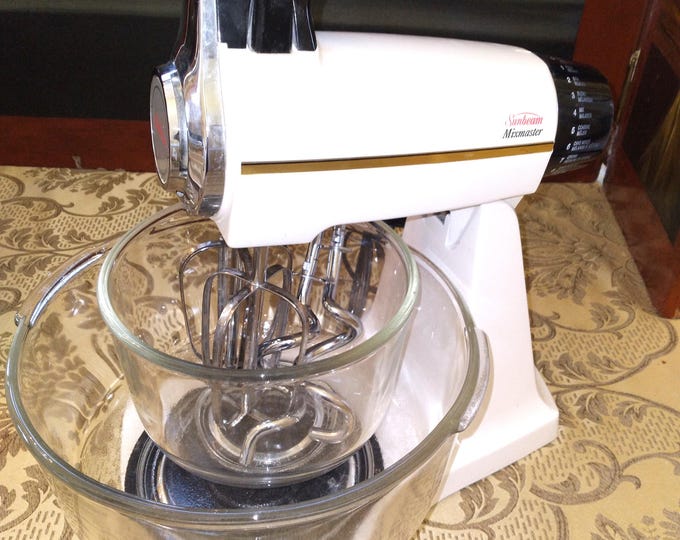 Sunbeam Mixmaster Countertop Stand Mixer 12 Speed 2 Glass Bowls 2 Sets ...