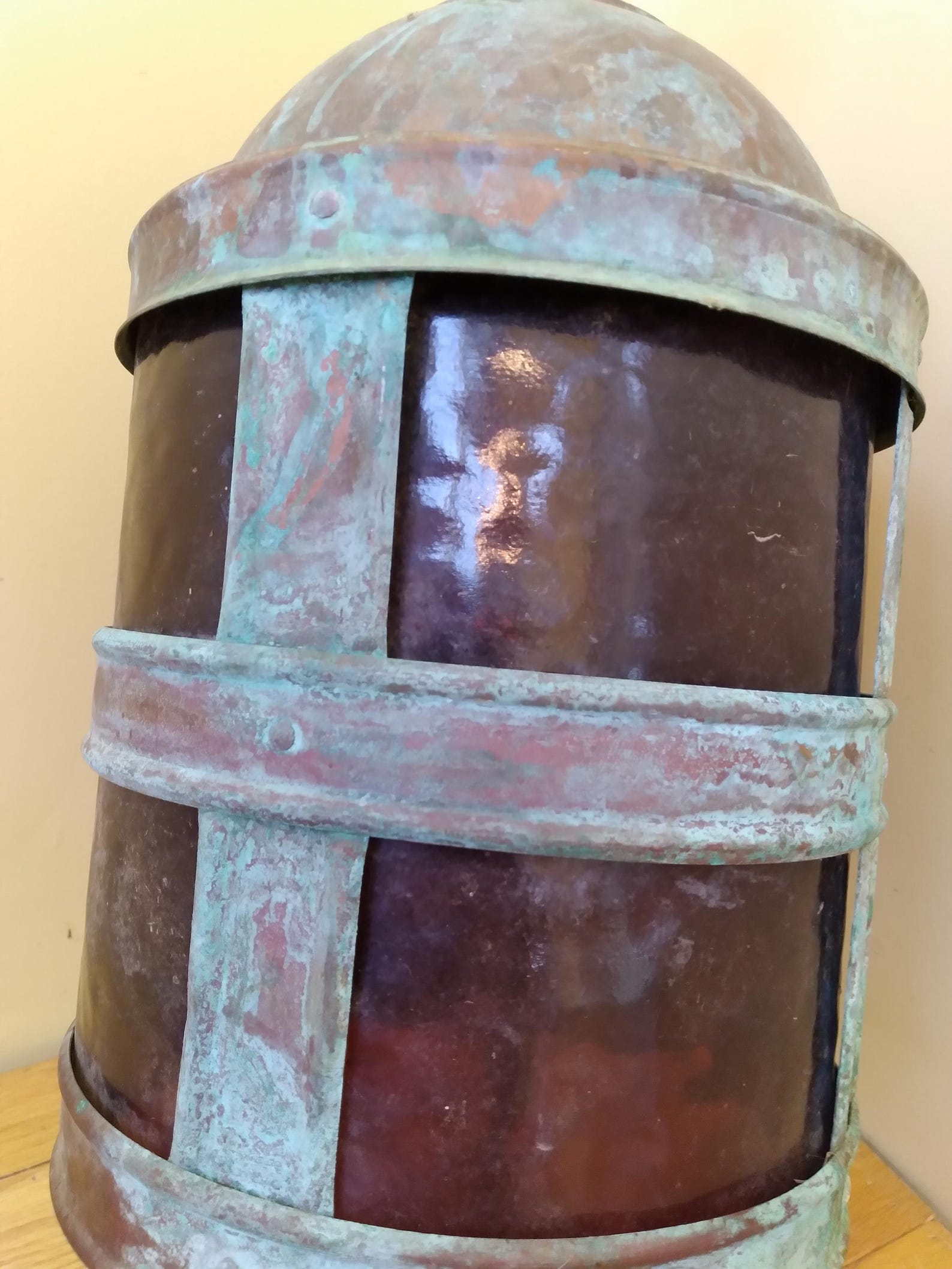 Vintage Large Copper Verdigris Exterior Porch Lantern Wall Sconce Light ...
