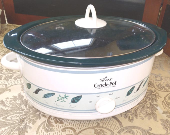 Vintage Rival Crock Pot Slow Cooker Server Model 3154-1 Brown Stoneware ...