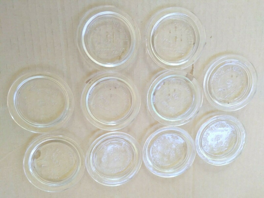 Diamond Mason Jar Lids Lot of 10 Vintage Glass 3 Inch Made in - Etsy