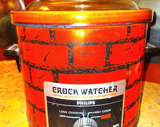 Vintage Phillips Crock Watcher Crock Pot Slow Cooker Red Bricks 3.5 Qt ...