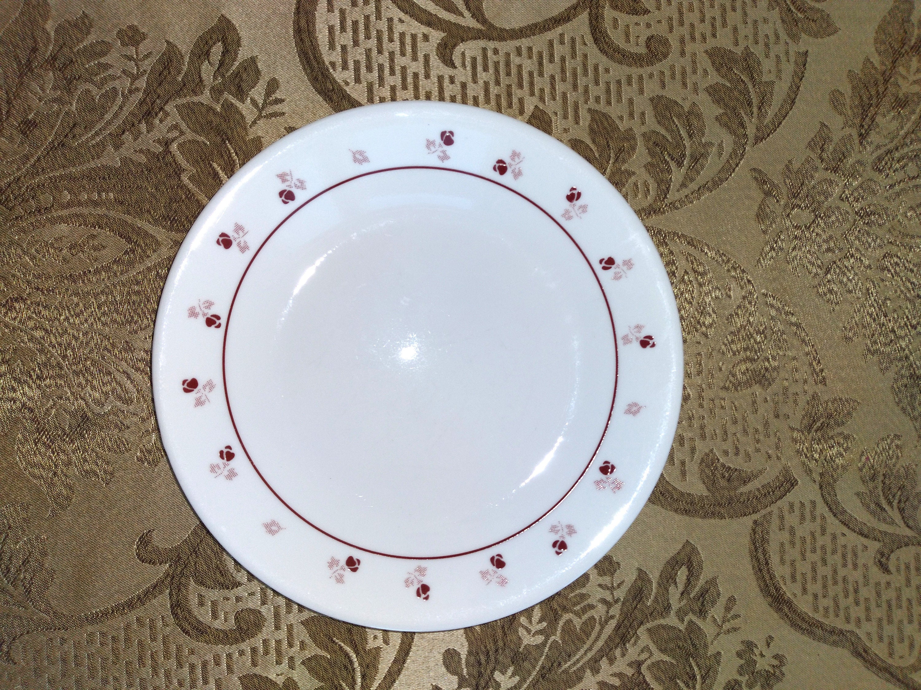 Corelle BURGUNDY ROSE Plates Replacement Dishes Dinner,luncheon,dessert ...