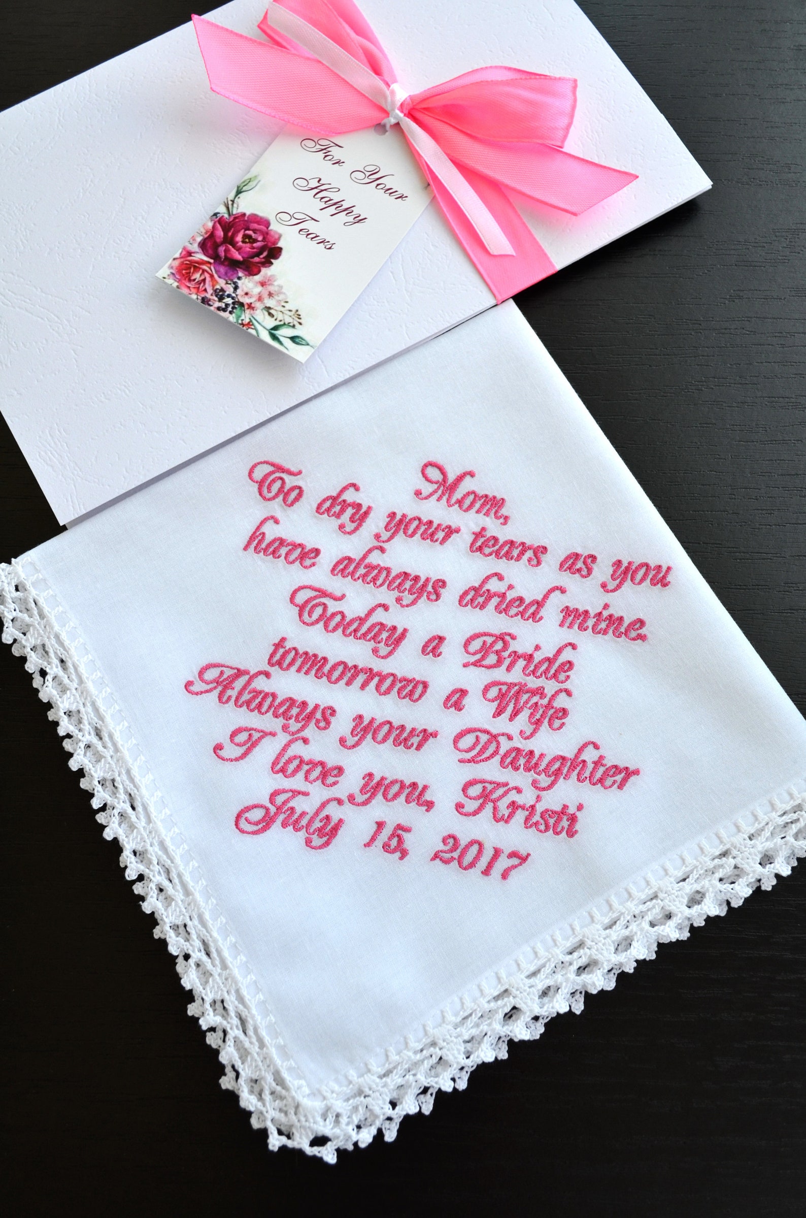 Mother of the Bride Gift Ideas Personalized Handkerchief Wedding ...