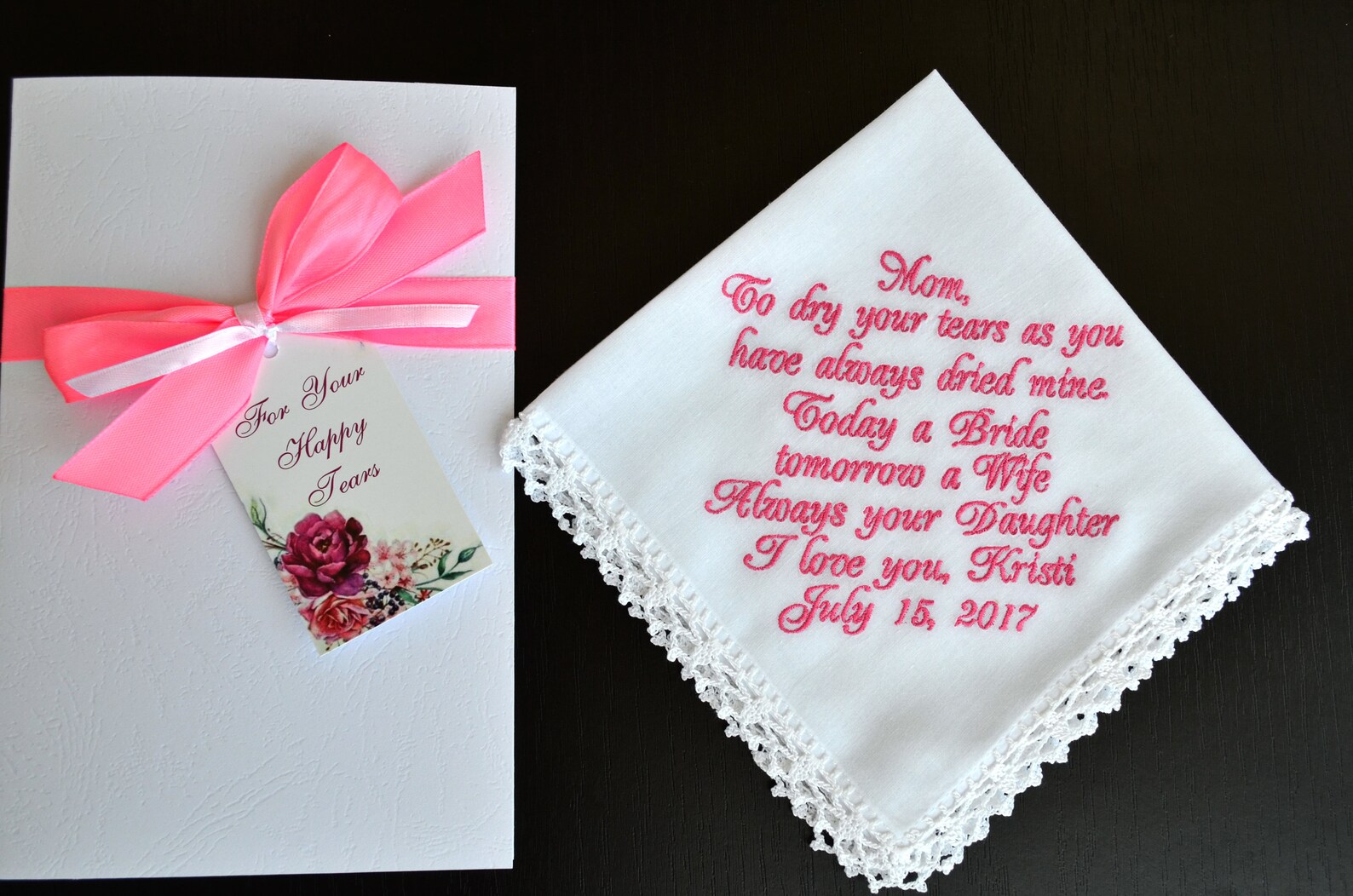 Mother of the Bride Gift Ideas Personalized Handkerchief Wedding ...