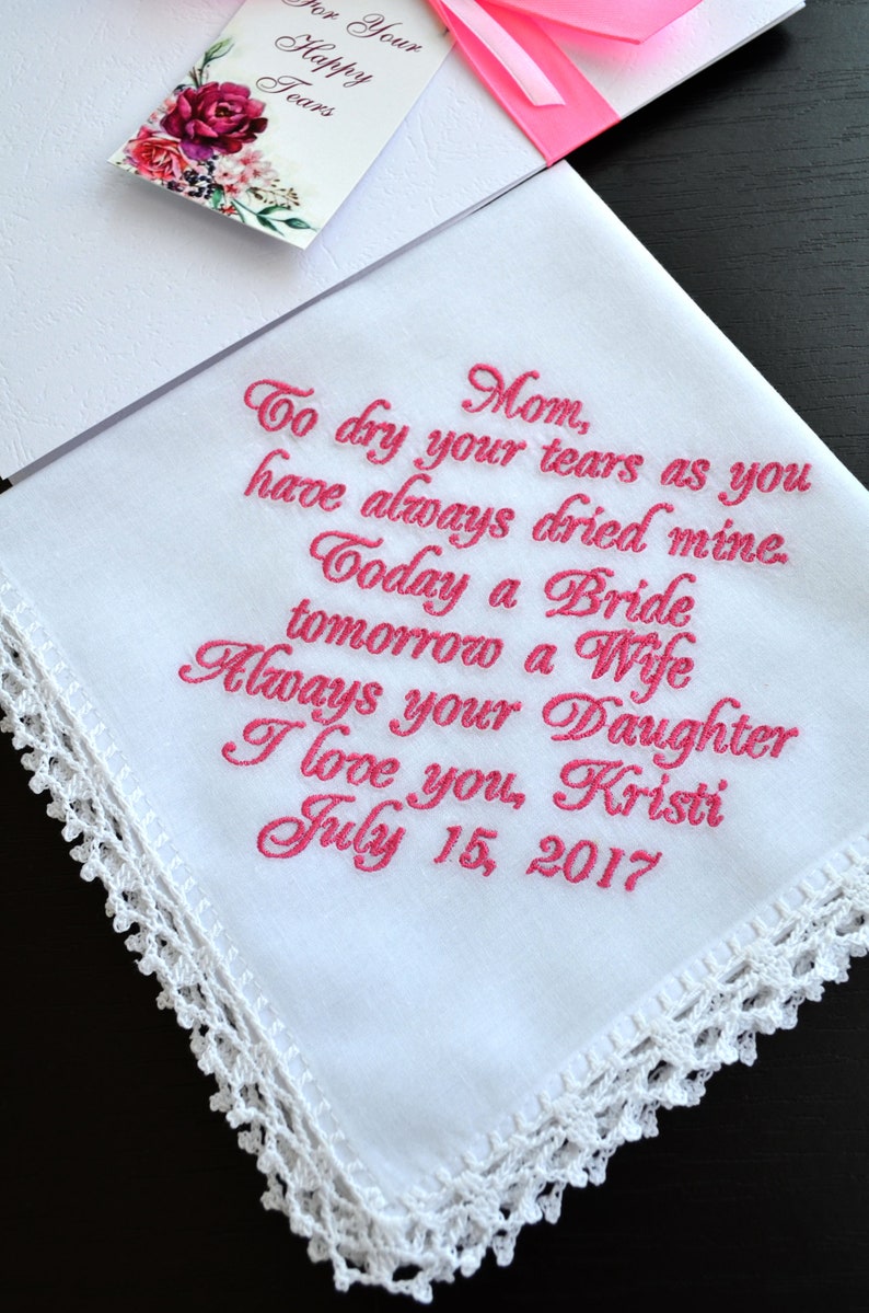 Mother of the Bride Gift Ideas Personalized Handkerchief Wedding ...