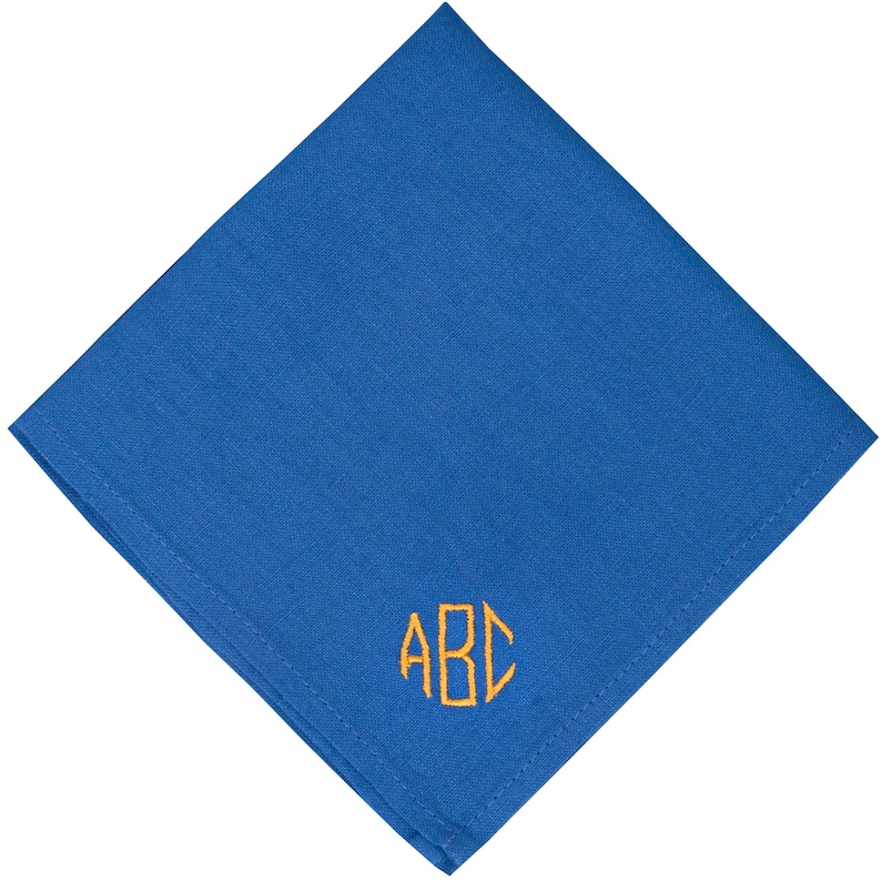 Linen Monogrammed Handkerchief Initials Pocket Square - Etsy