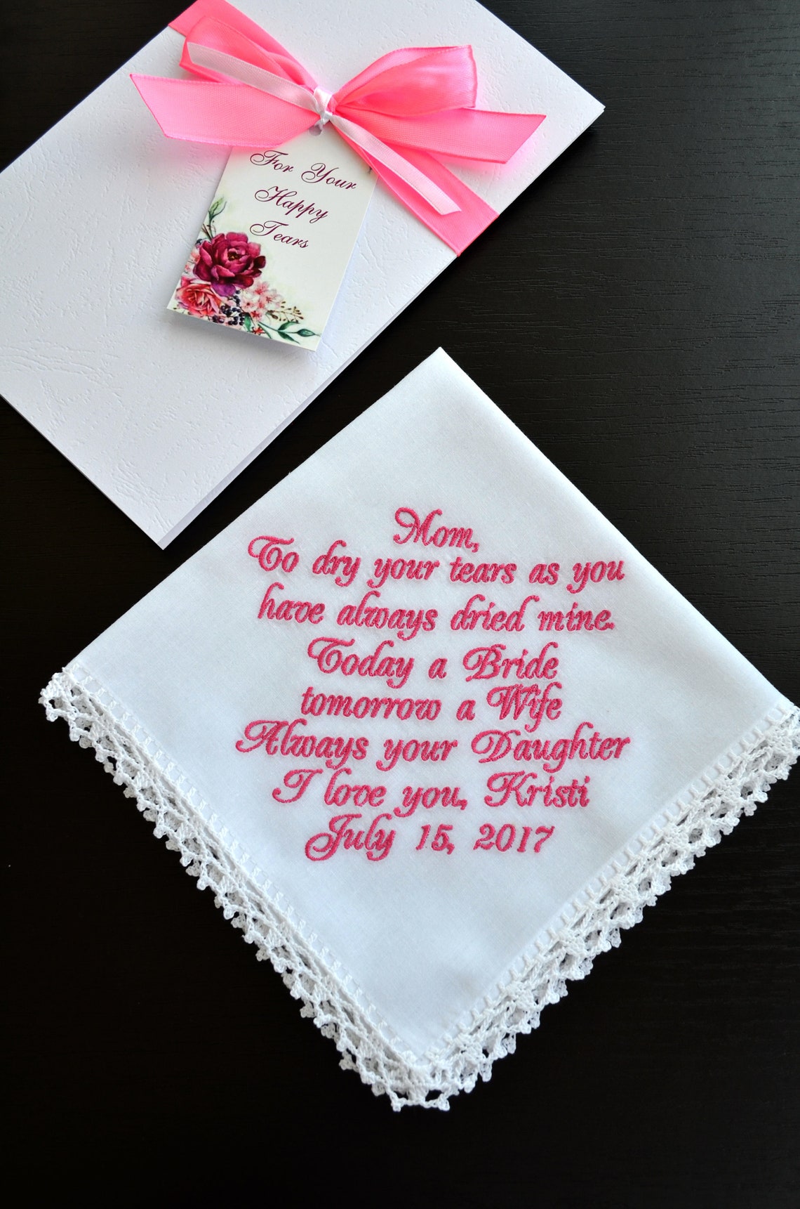 Mother of the Bride Gift Ideas Personalized Handkerchief Wedding ...