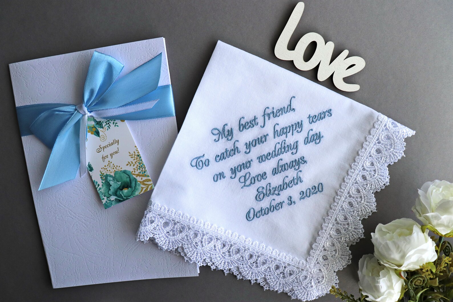 Something Blue for Bride Bridal Shower Gift Personalized Embroidered ...