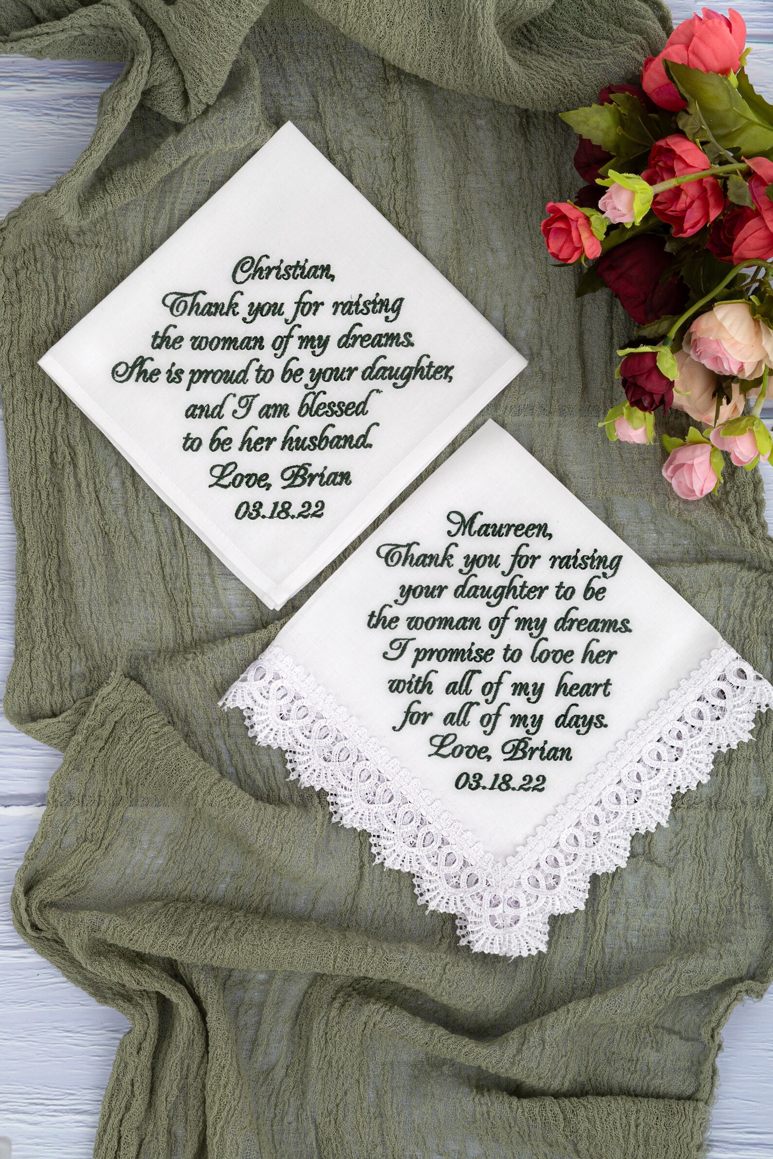 Mother of the Bride Handkerchief From Groom Parent in Law | Etsy