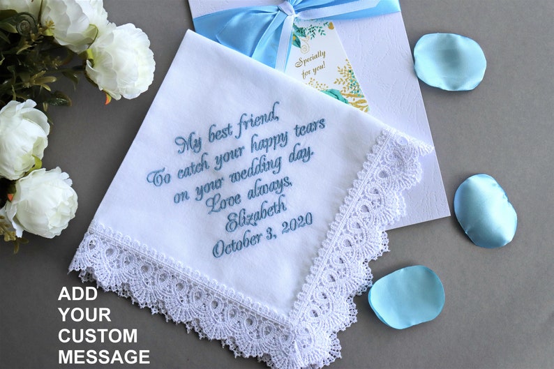 Something Blue for Bride, Bridal Shower Gift Personalized Embroidered ...
