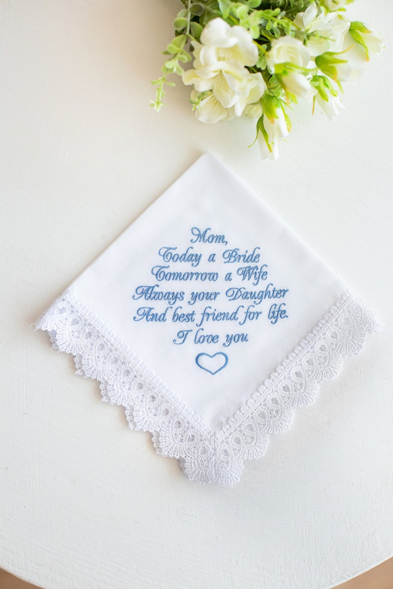 Mother of the Bride Handkerchief Embroidered Wedding Gift for - Etsy