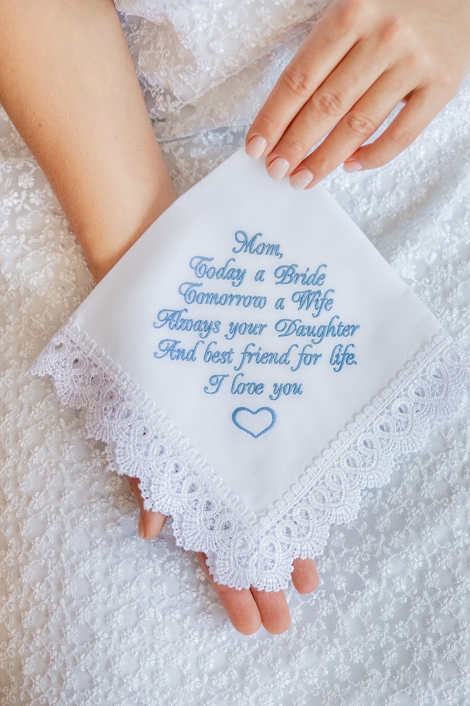 Mother of the Bride Handkerchief Embroidered Wedding Gift for Mom From ...