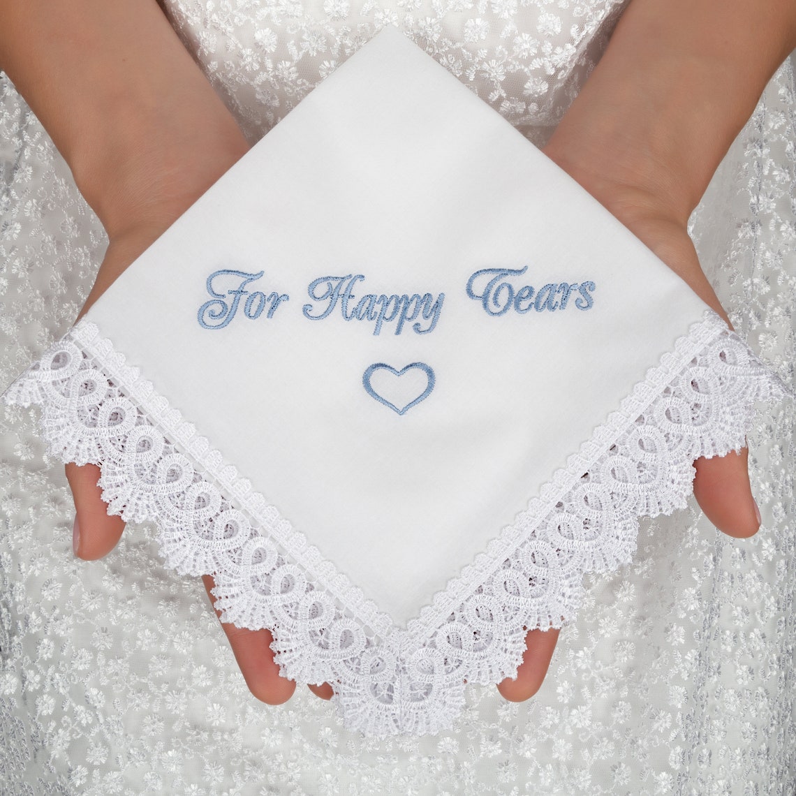 Embroidered Wedding Handkerchief, 'for Happy Tears' Keepsake - Etsy