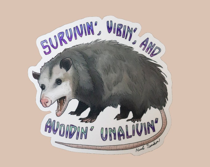 Yelling Possum Sticker - Etsy
