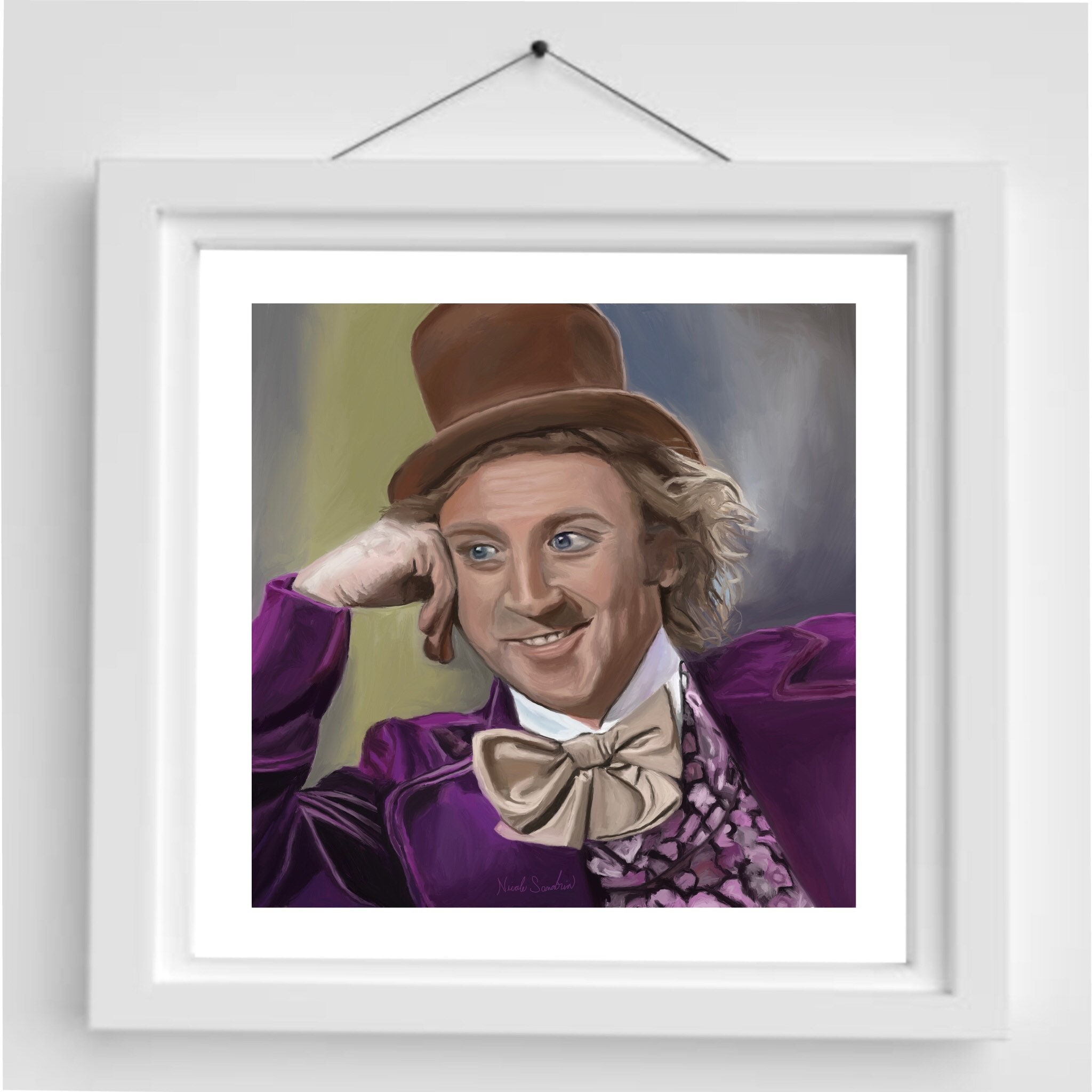 Willy Wonka Meme Painting Condescending Creepy Wonka Art - Etsy