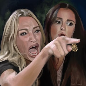 Woman Yelling at a Cat Meme Painting Art Print, Real Housewives, Salad ...