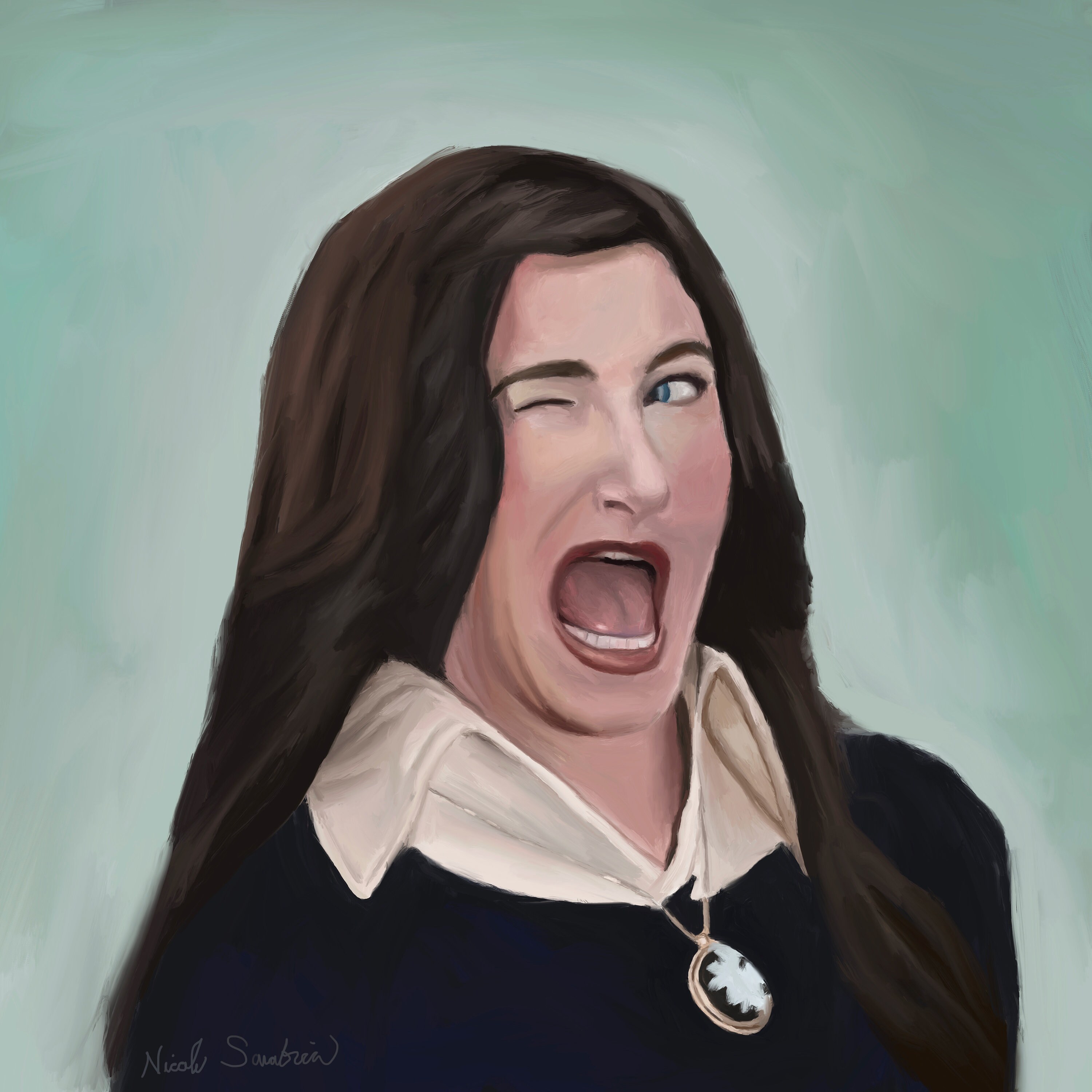 Agatha Harkness Winking Meme Malerei WandaVision Giclée | Etsy