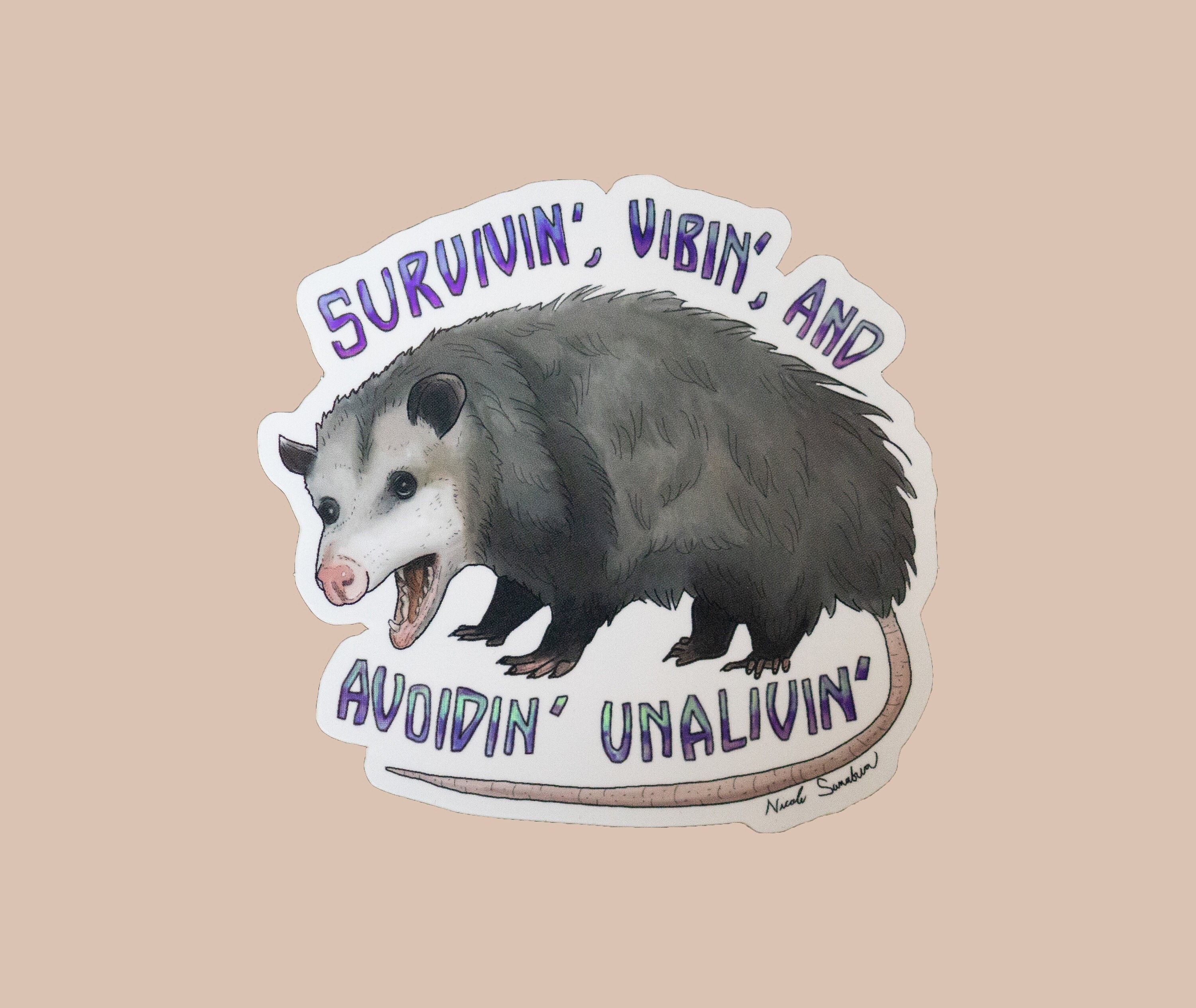 Possum Stickers Holographic Vinyl Decal Art Laptop Sticker - Etsy