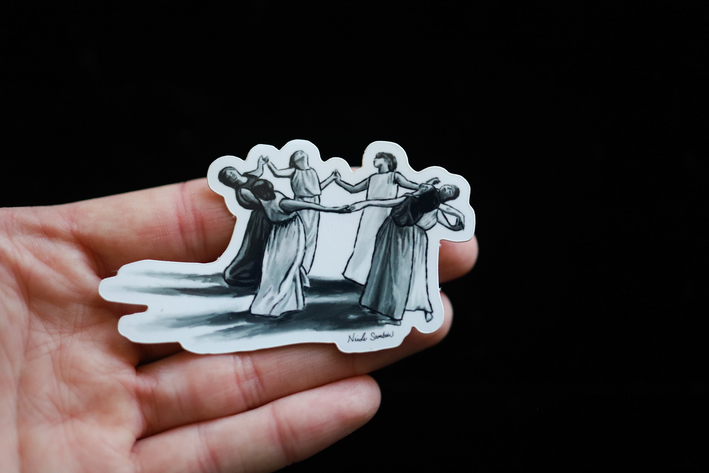 Witches Dancing Stickers, Wiccan Coven, Pagan Art, Circle of Witches ...