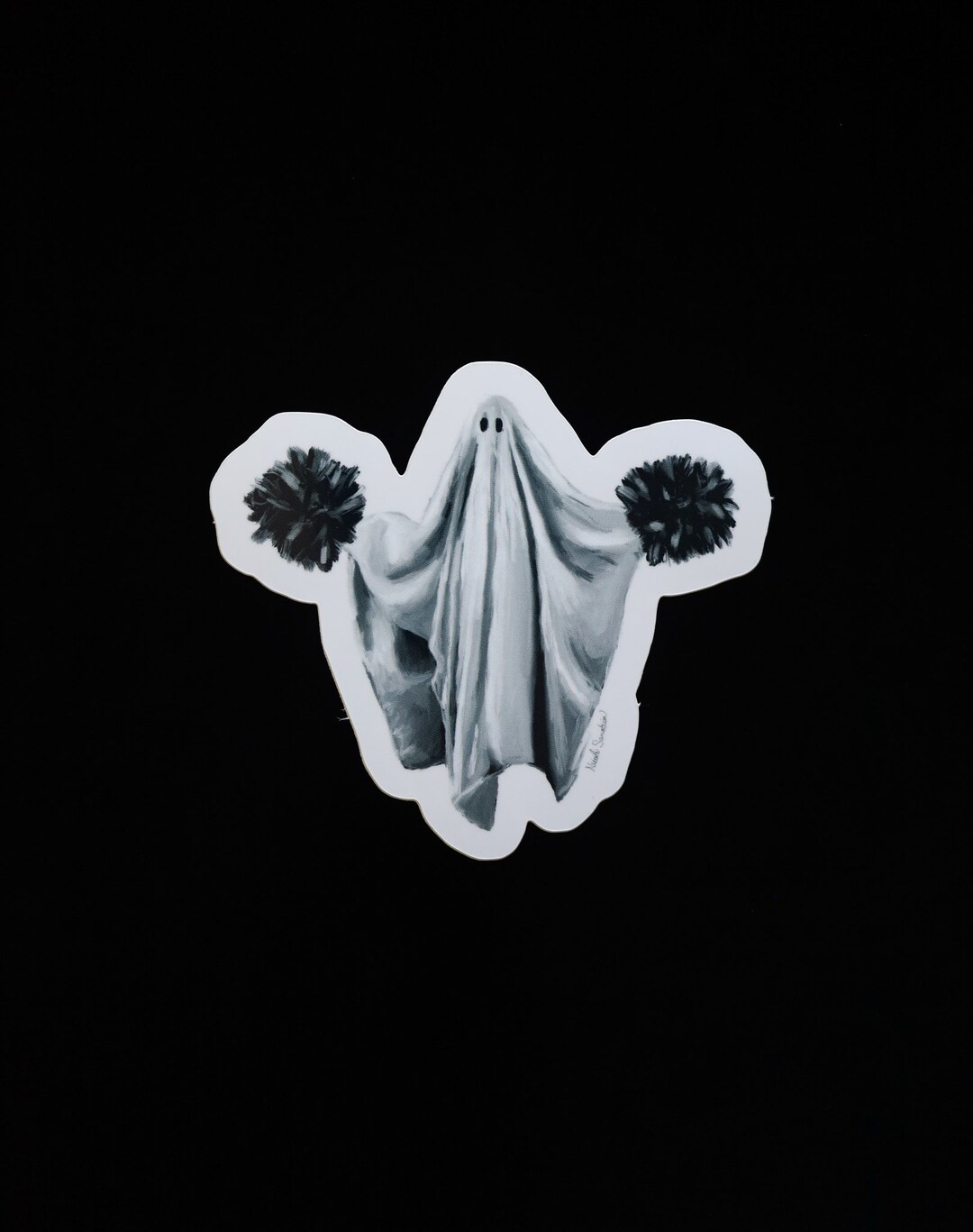 Sheet Ghost Cheerleader Stickers, Ghost Vinyl Sticker, Halloween Laptop ...