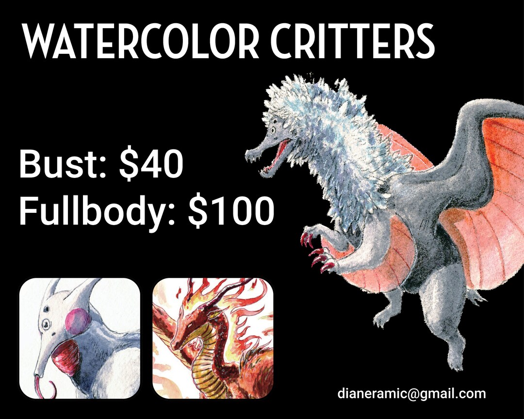 Watercolor Critter Art Commission (RPG, D&D, Creatures, Monsters) - Etsy