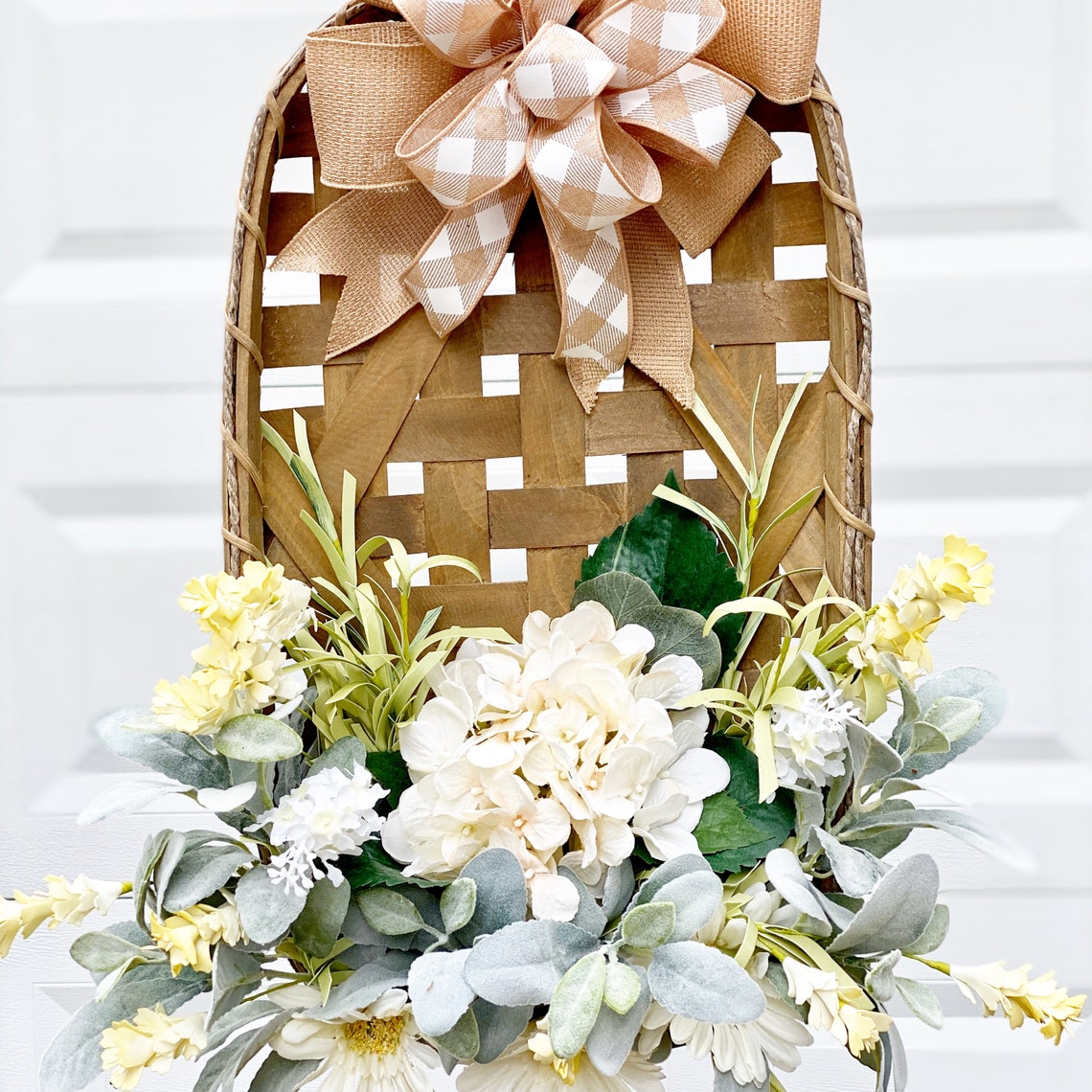 Tobacco Basket Wreath, Front Door Wreath, Wreath for Everyday ...