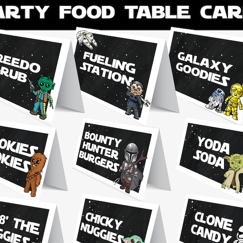 Star Wars EDITABLE Food Tent Instant Download - Etsy