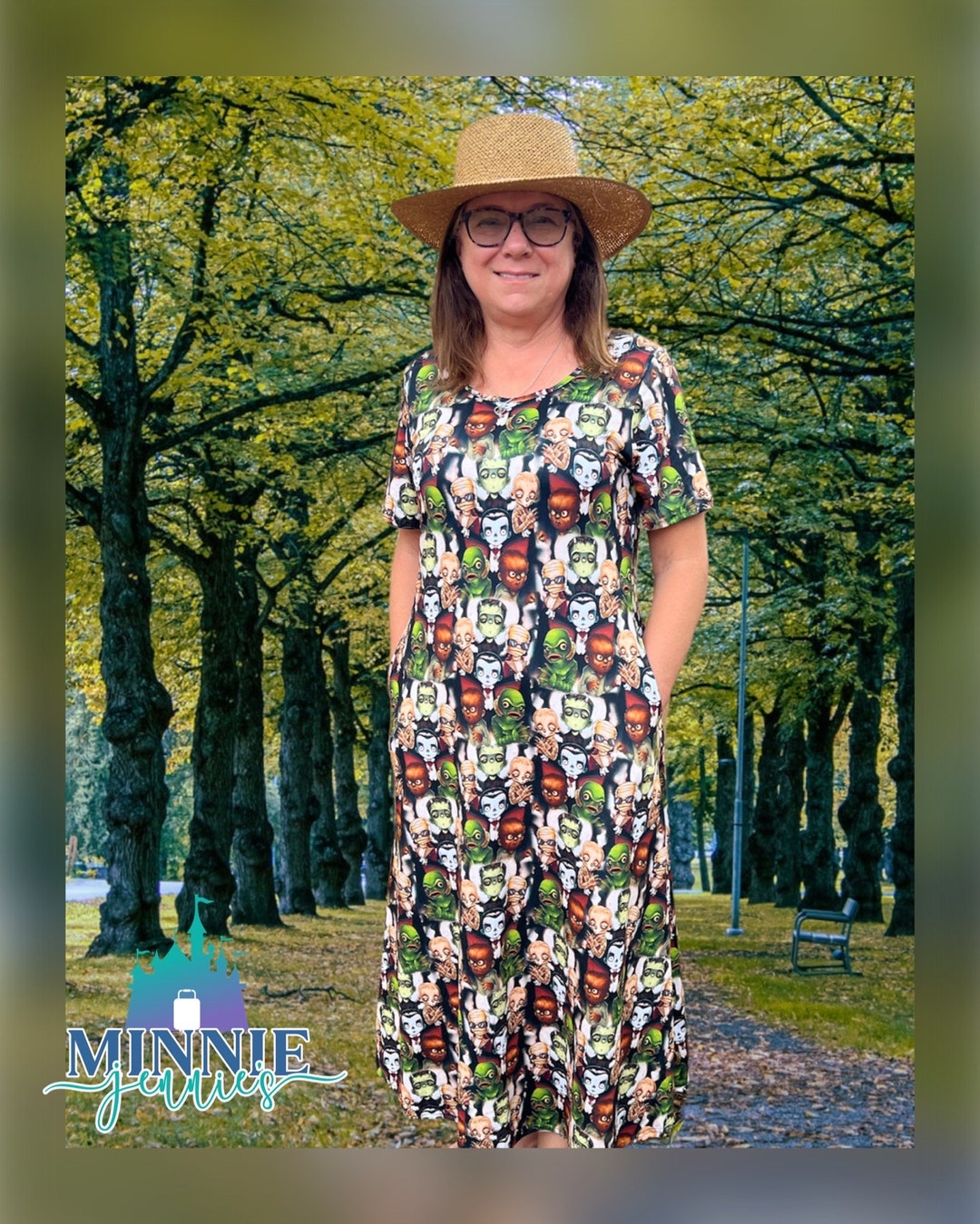 Monster MAXI Dress. Classic Monster Print Dress for Women With Pockets ...