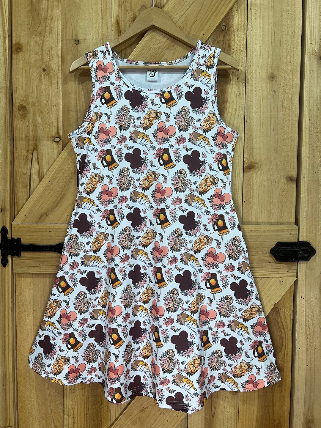Disney Snacks Print Floral Snack Dress Sleeveless With Pockets - Etsy