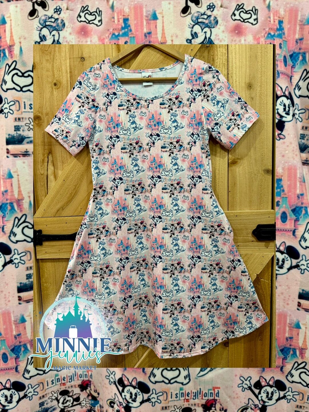 Disney Dress Minnie Dreaming of Disneyland Retro Print With Pockets ...