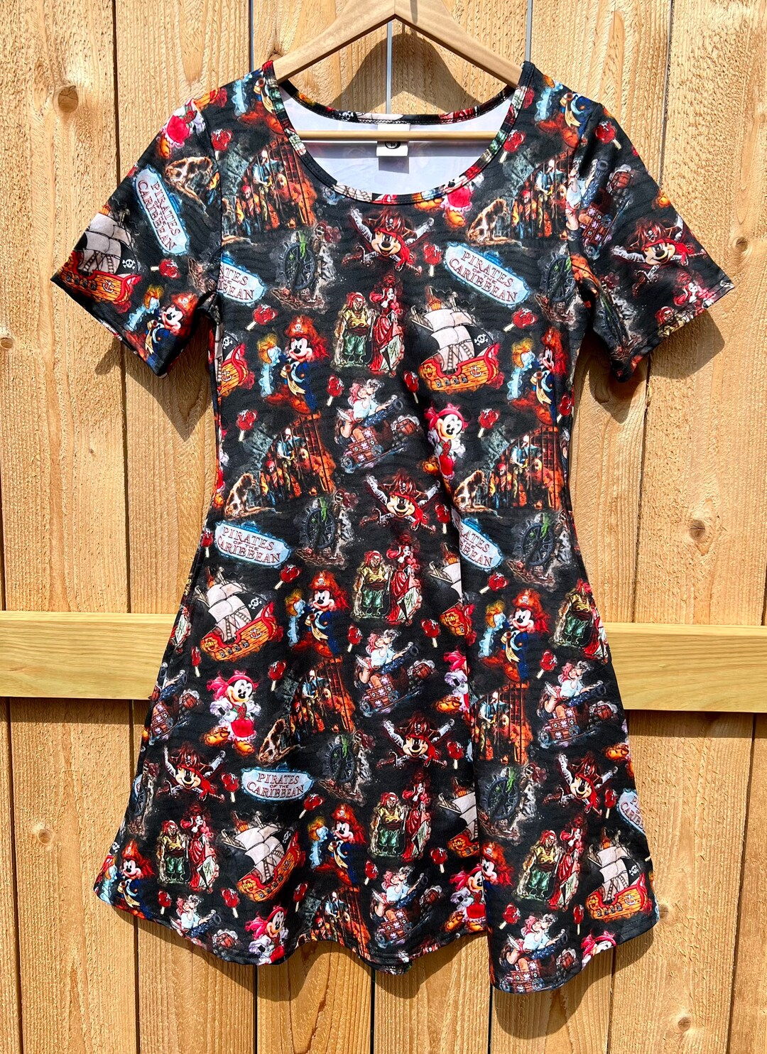 Disney Dress Ladies Pirates of the Caribbean Vintage Print Dress ...