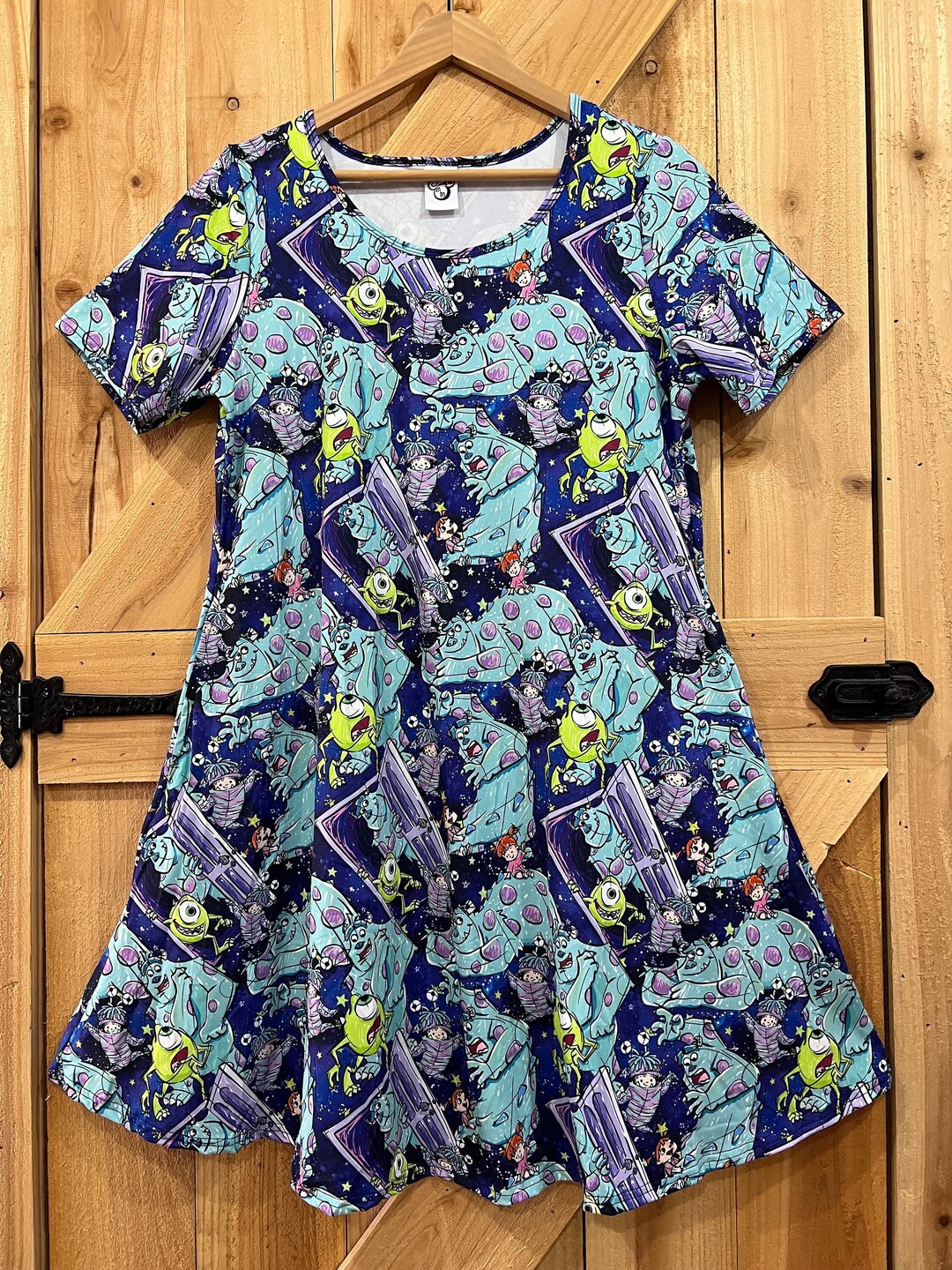 Disney Dress Monsters Inc. Boo, Sully, Mike Blue Purple Short Sleeve ...
