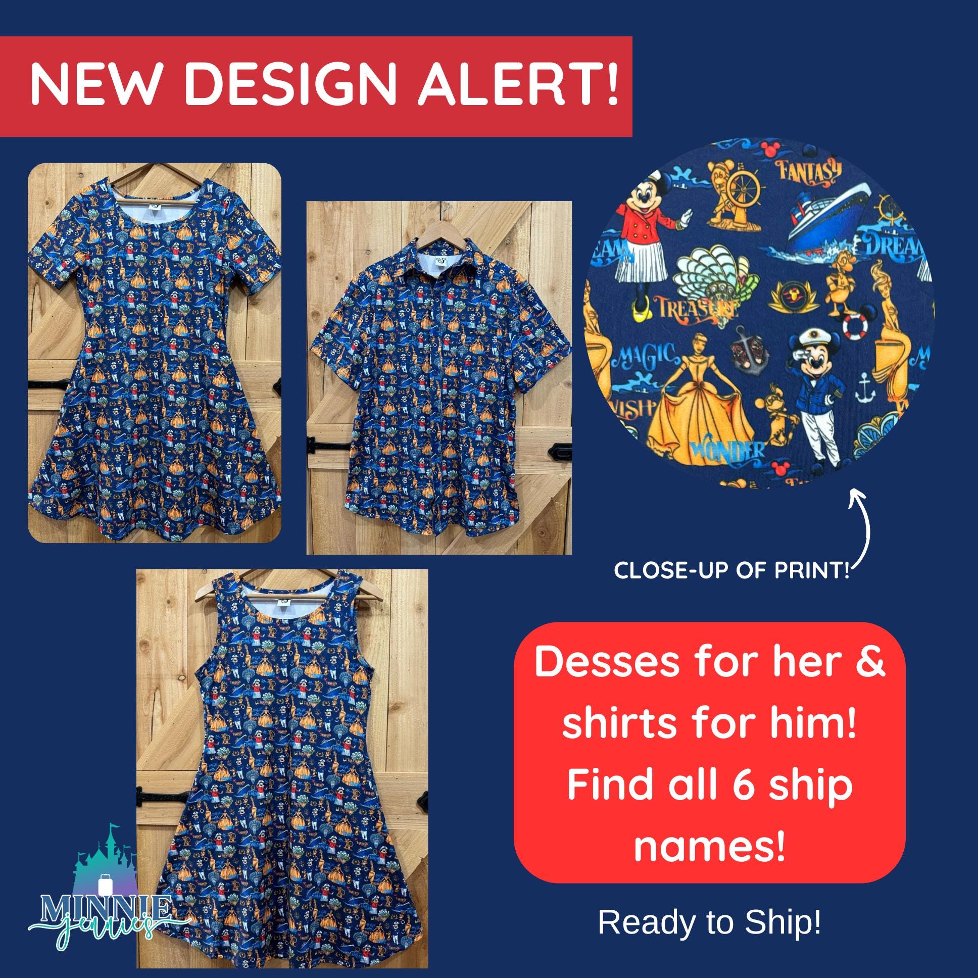Disney Cruise Dress, Ship Logo, Captain Mickey and Minnie Cruise Ship ...