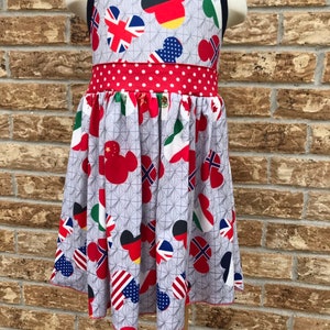 Disney Epcot Dress Mickey Mouse World Flags Girls Epcot Dress Disney ...