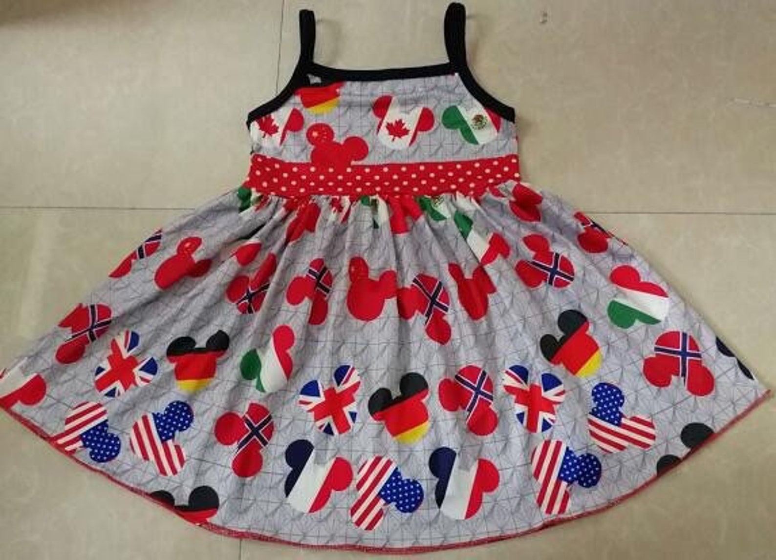Disney Epcot Dress Mickey Mouse World Flags Girls Epcot Dress Disney ...